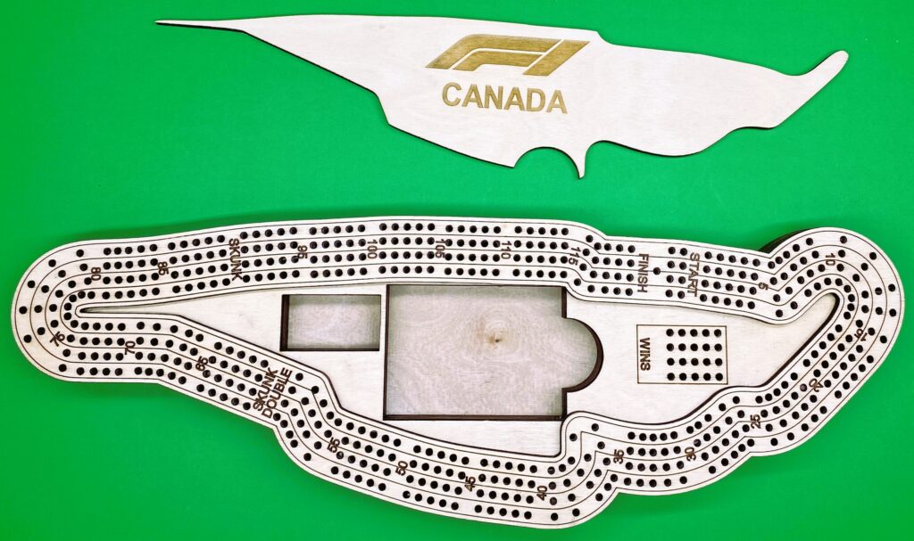 Canada F1 4 player cribbage board - VI Woodcraft