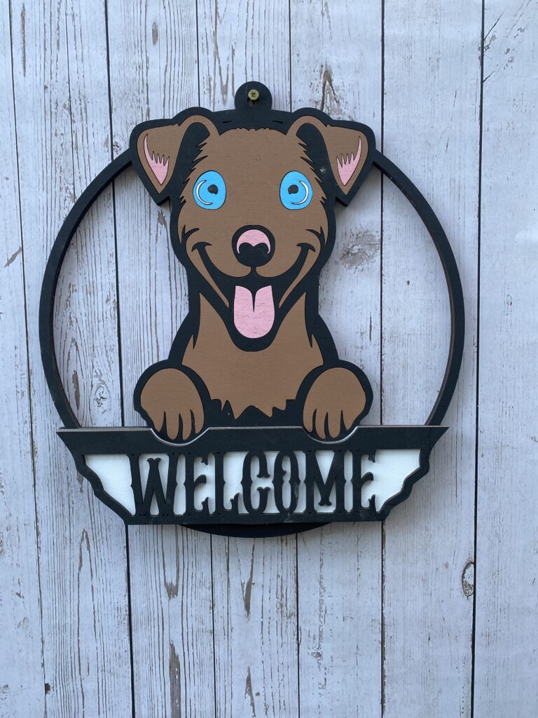 Dog Welcome Sign - VI Woodcraft