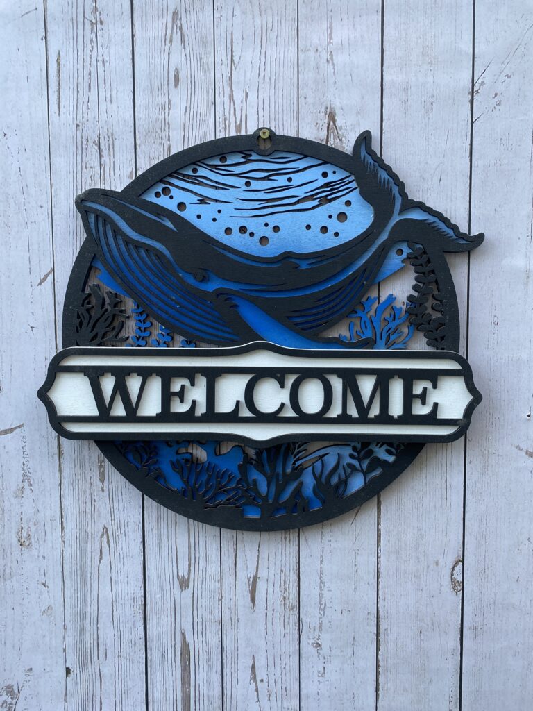 Whale Welcome Sign - VI Woodcraft