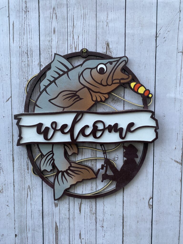 Fish Welcome Sign - VI Woodcraft