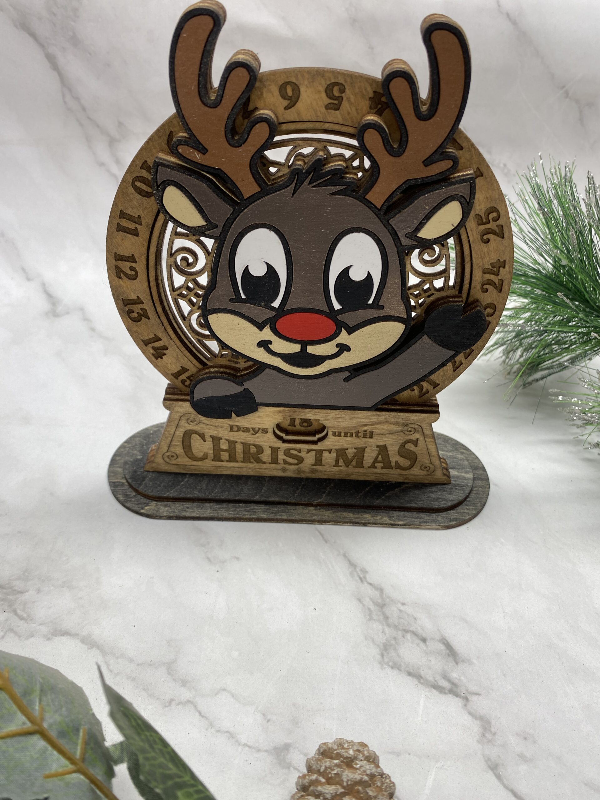 Reindeer Countdown Ornament - VI Woodcraft
